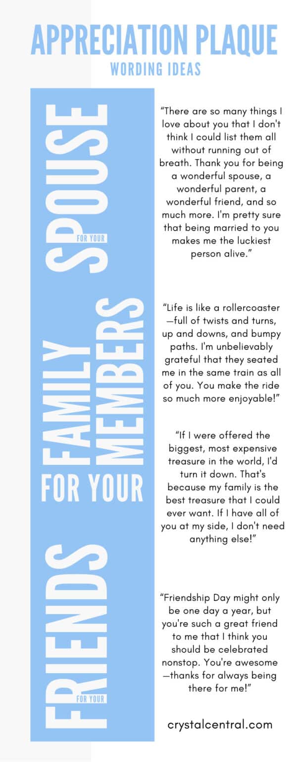 Appreciation Plaque Wording Ideas