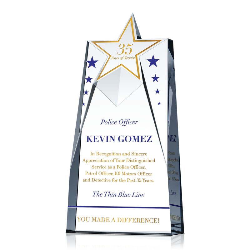 Police Officer Service Recognition Plaque