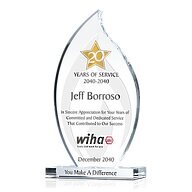 Flame Shaped Appreciation Award Plaque
