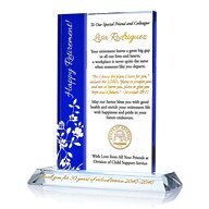 Crystal Retirement Gift Plaques