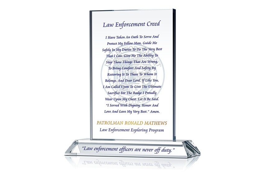 Law Enforcement Prayer Plaque
