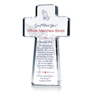 Police Officer Prayer Cross Plaque