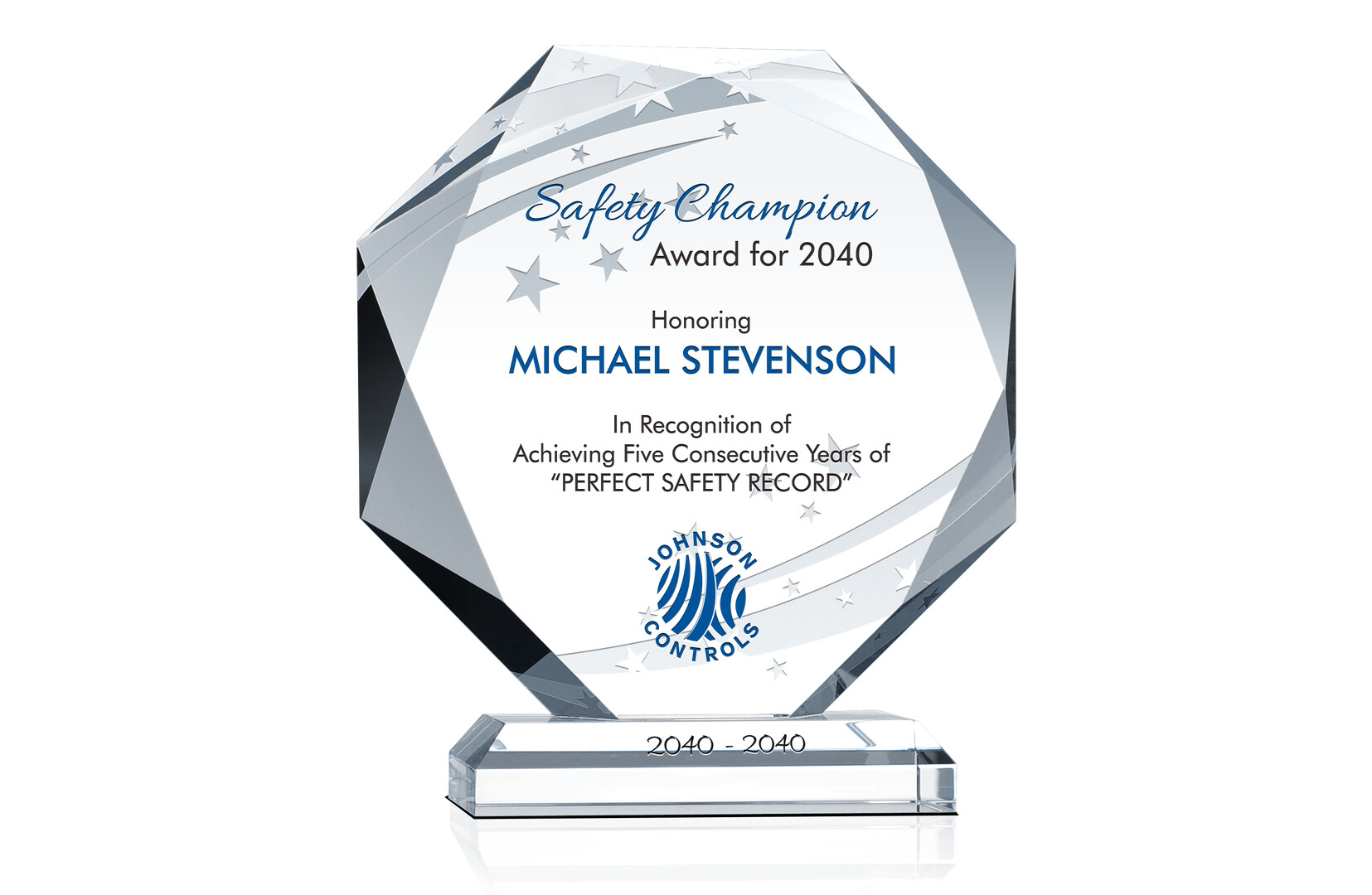 Octagon Safety Recognition Plaque